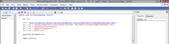 Embedding PowerView Dashboards within Dynamics AX Forms | A Tinkerers Notebook