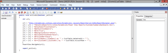 Embedding PowerView Dashboards within Dynamics AX Forms | A Tinkerers Notebook