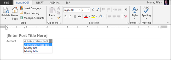 Changing Your Blog Account Names within Word to Make Them Easier To ...